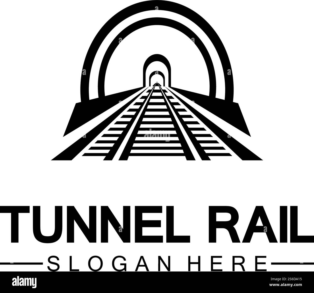 Rail with tunnel logo icon vector design template Stock Vector Image ...