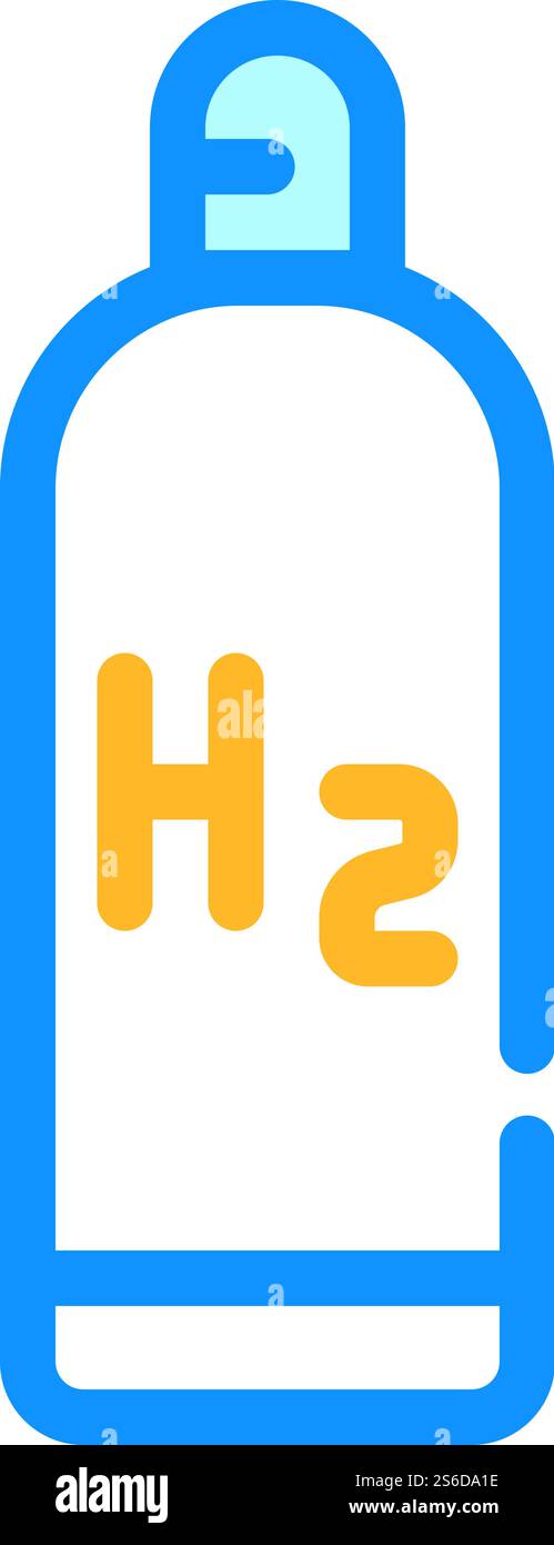 hydrogen reservoir line icon vector. hydrogen reservoir color sign ...