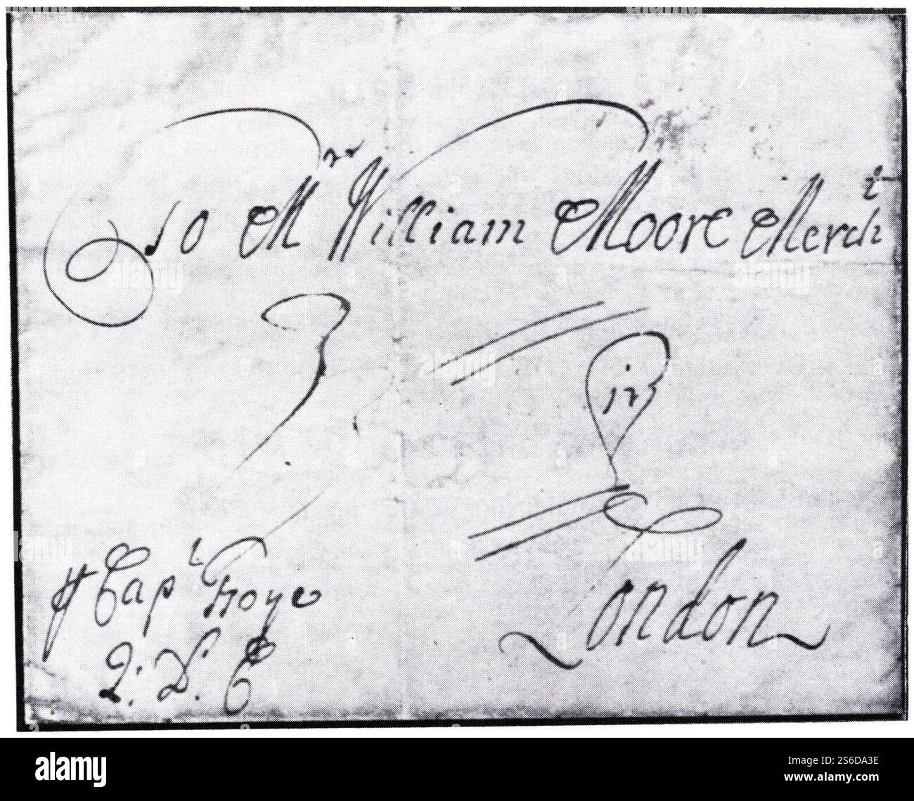 Front of 1693 letter to William Moore of London from Antigua Stock ...