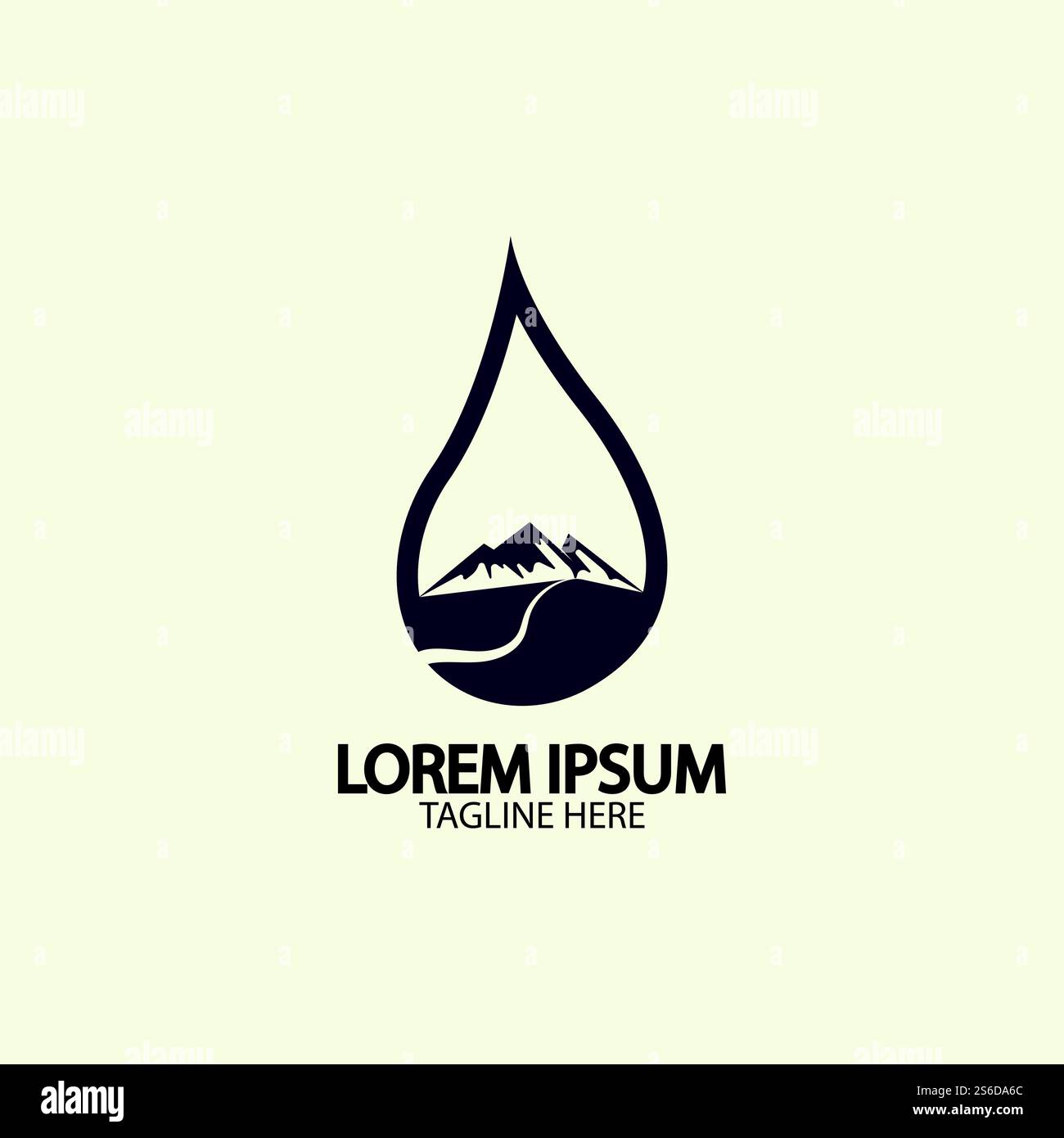 Water drop with mountain river icon Logo vector illustration for water ...
