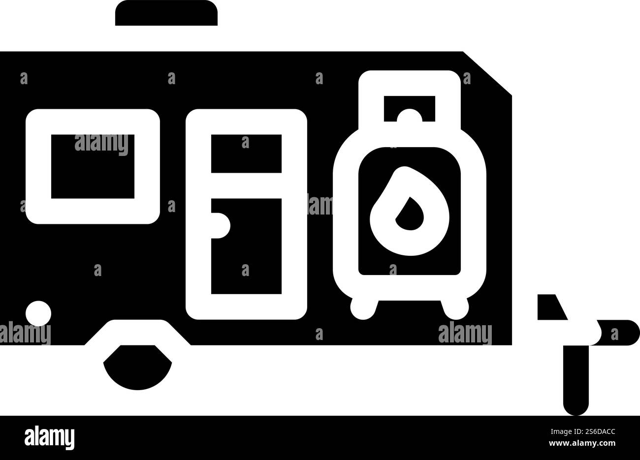 trailer with gas cylinder glyph icon vector. trailer with gas cylinder ...