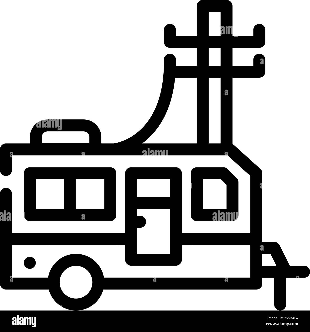 electricity connection mobile home line icon vector. electricity ...