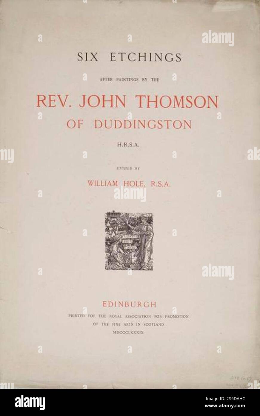 Frontispiece for a set of six etchings after paintings by the Rev. John ...