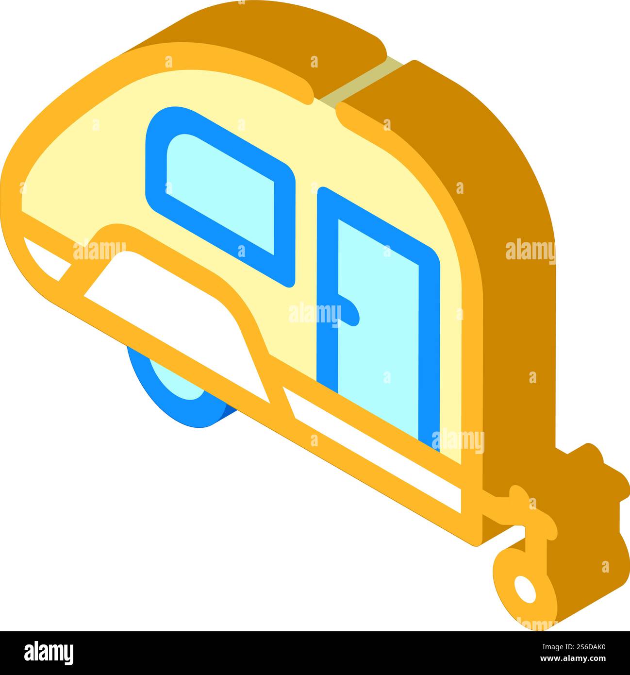 trailer home on wheels isometric icon vector. trailer home on wheels ...