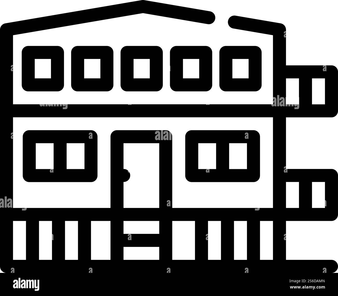 mobile house on stilts line icon vector. mobile house on stilts sign ...