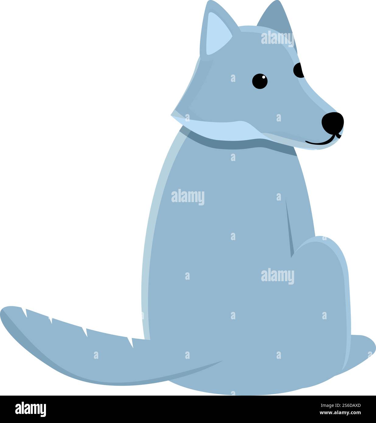 Sad wolf icon. Cartoon of sad wolf vector icon for web design isolated ...