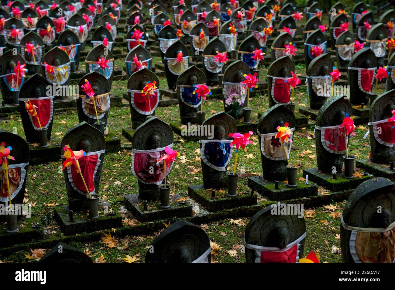 Pattern of ojizo statues at National Treasure Kongorinji Temple, one of ...