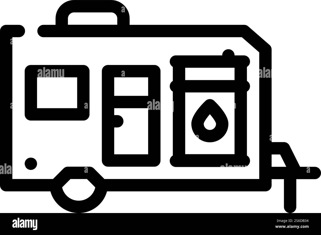 trailer with water line icon vector. trailer with water sign. isolated ...