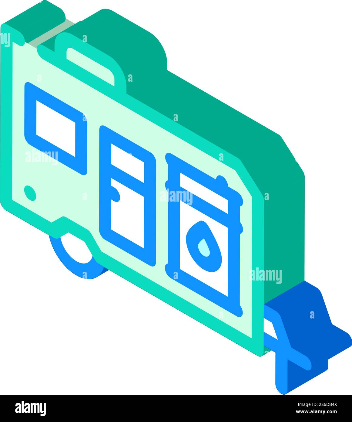 trailer with water isometric icon vector. trailer with water sign ...