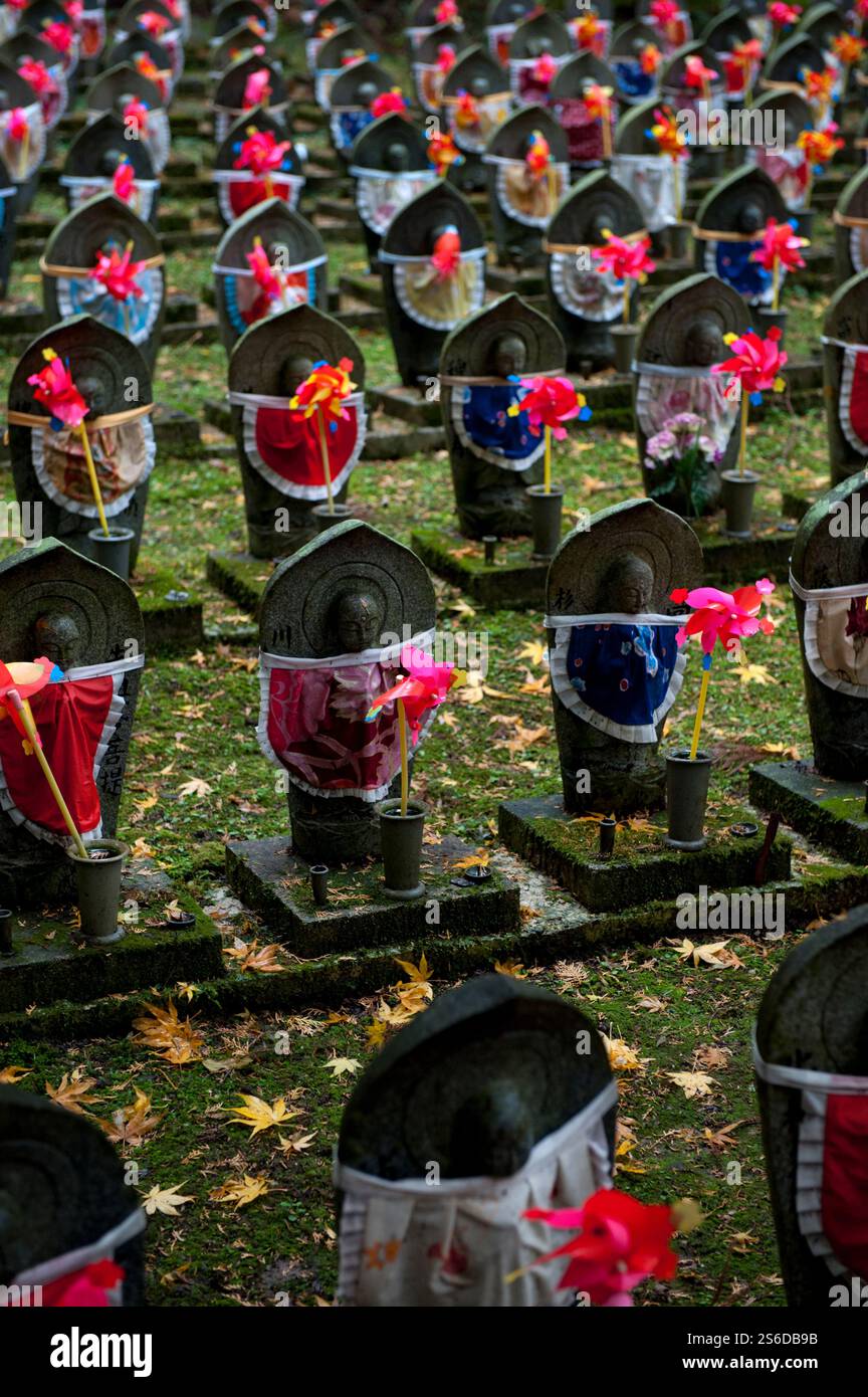 Pattern of ojizo statues at National Treasure Kongorinji Temple, one of ...