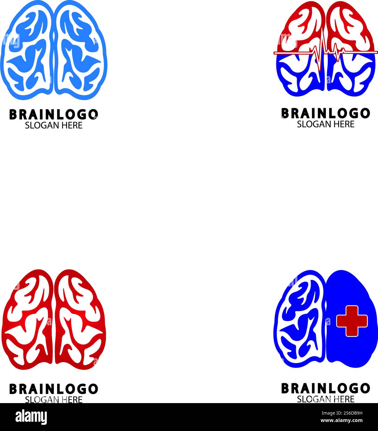 Brain logo designs concept vector, Health Brain Pulse logo, Brain care ...