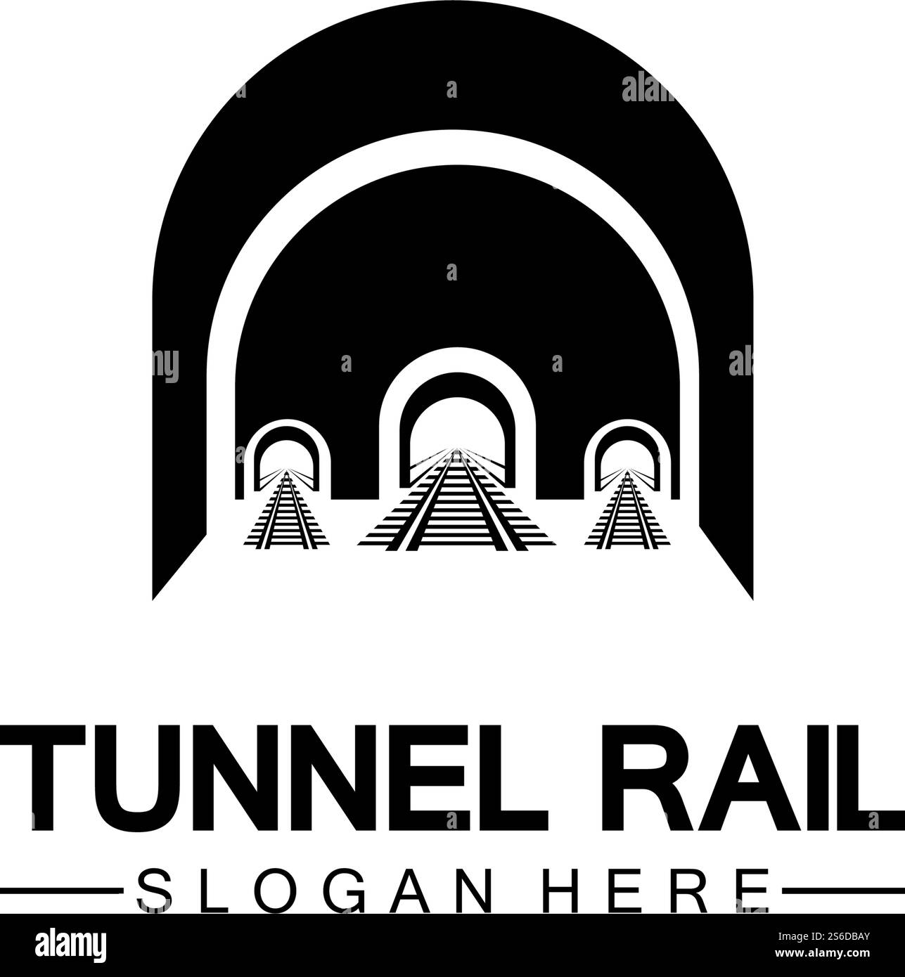 Rail with tunnel logo icon vector design template Stock Vector Image ...