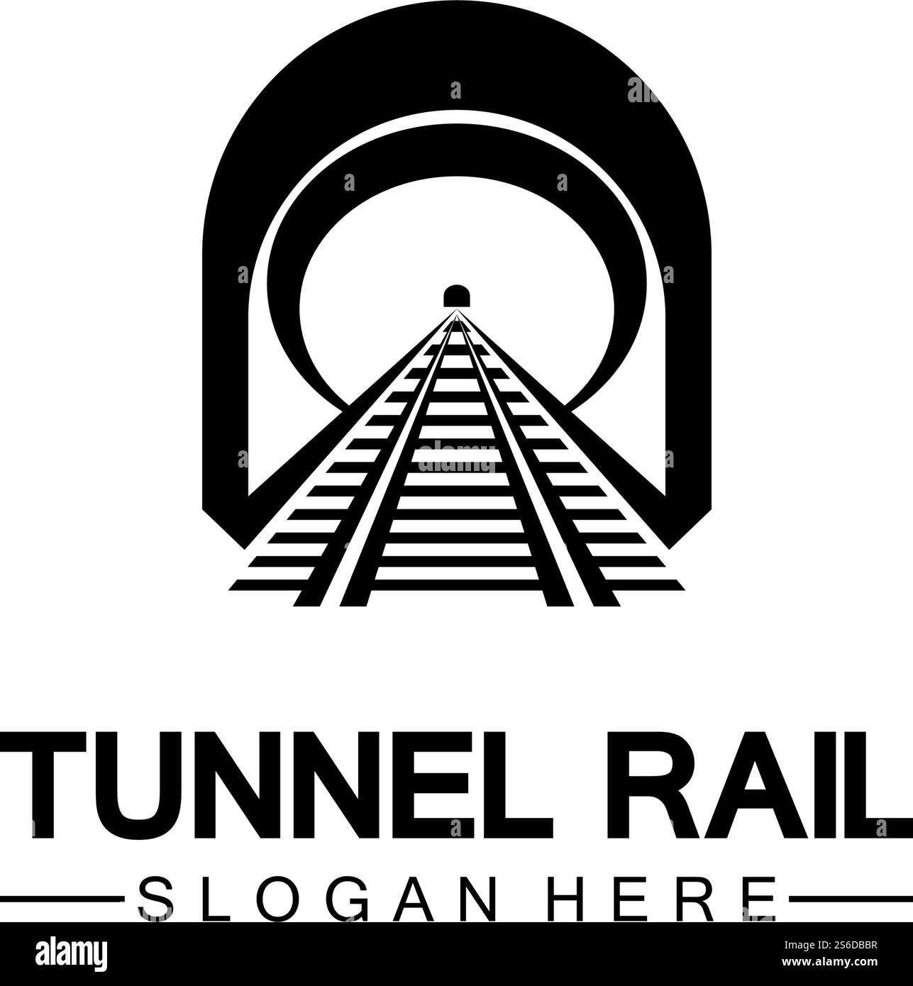 Rail with tunnel logo icon vector design template Stock Vector Image ...