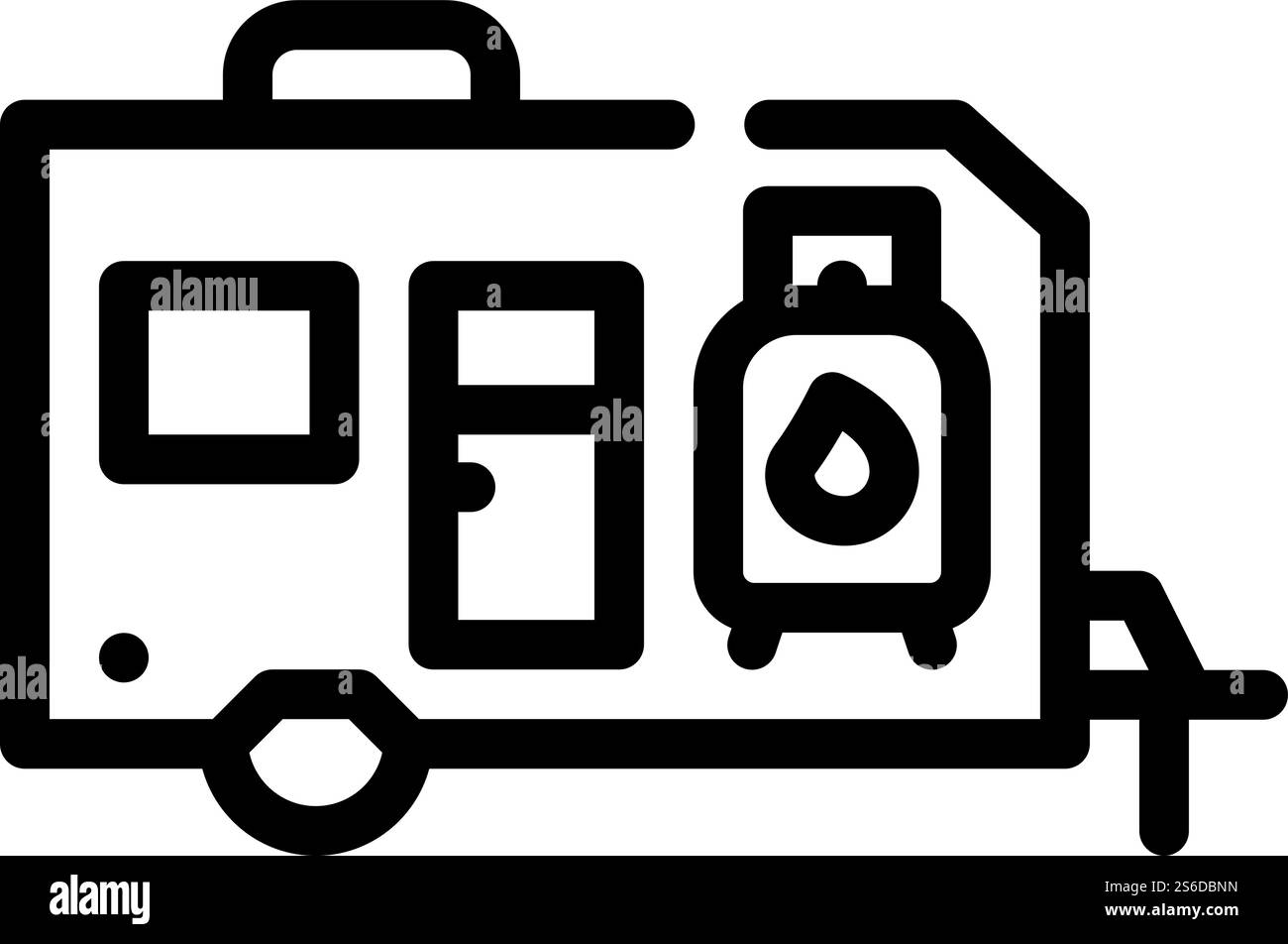 trailer with gas cylinder line icon vector. trailer with gas cylinder ...