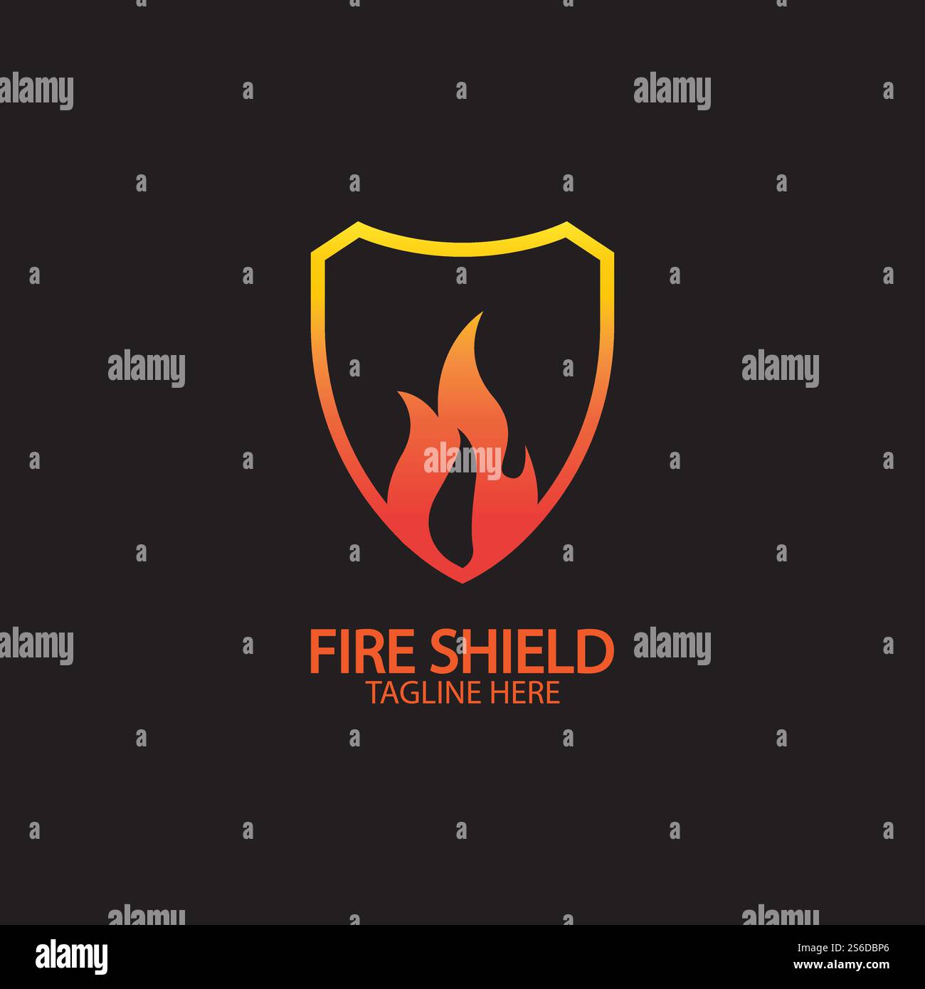 Fire shield logo design element. Fire warning sign shield. Fire flame ...