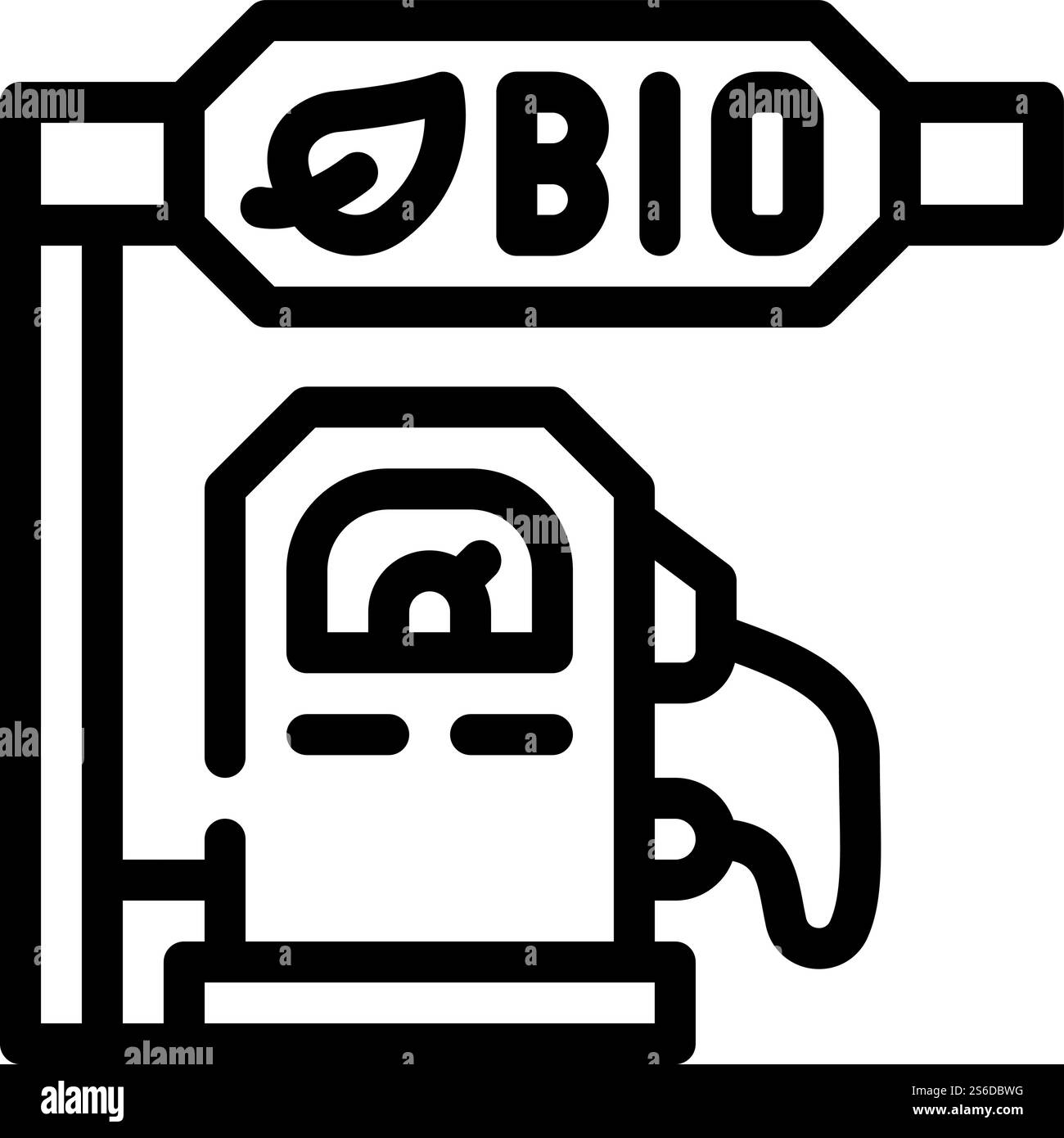 gas station bio fuel line icon vector. gas station bio fuel sign ...