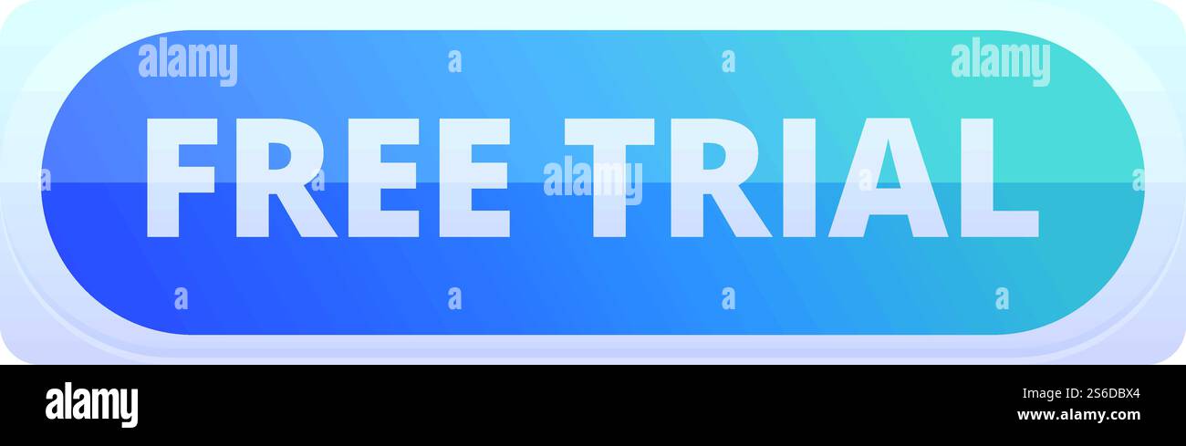 Free trial button icon. Cartoon of free trial button vector icon for ...