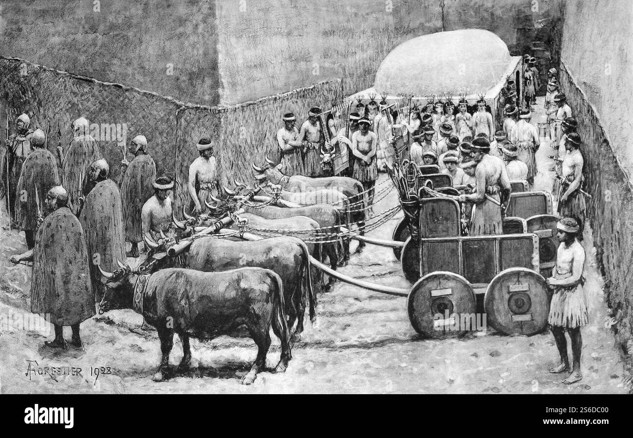 Funeral procession at Ur, circa 2600 BCE (reconstitution Stock Photo ...