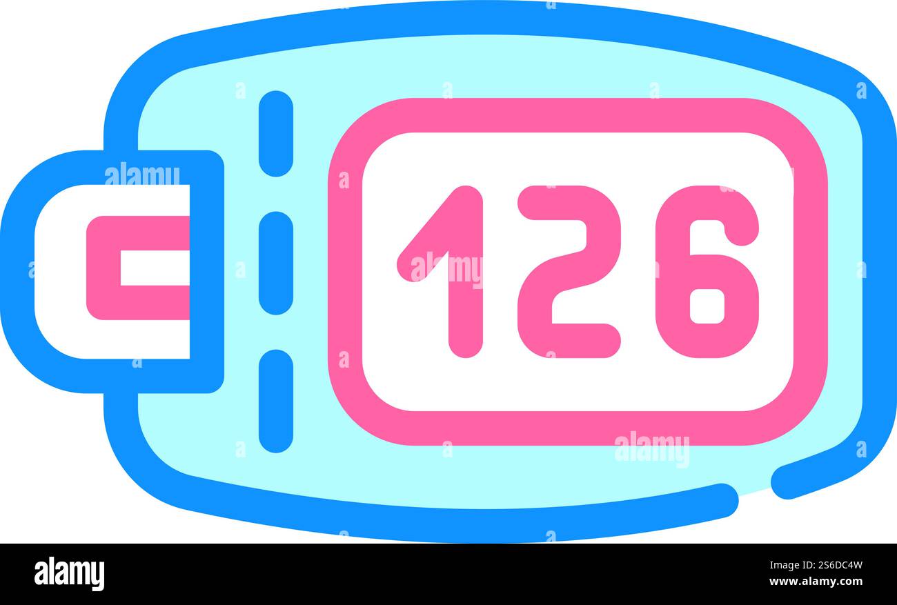 blood glucose meter line icon vector. blood glucose meter color sign ...