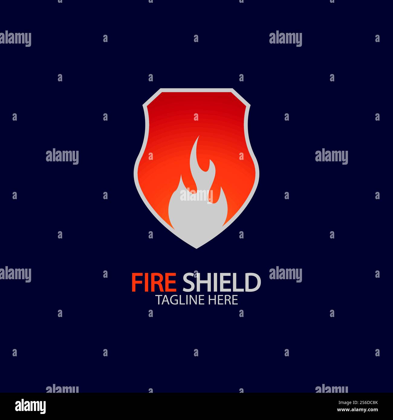 Fire shield logo design element. Fire warning sign shield. Fire flame ...