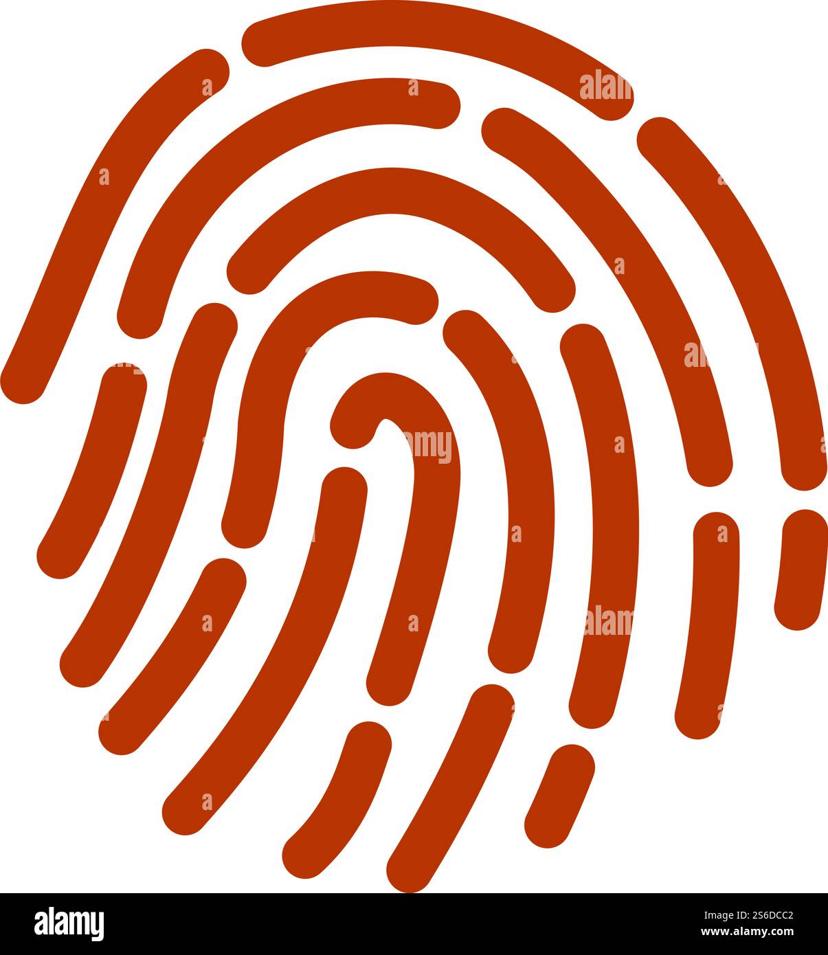 Fingerprint Icon Flat Color Design Vector Illustration Stock Vector