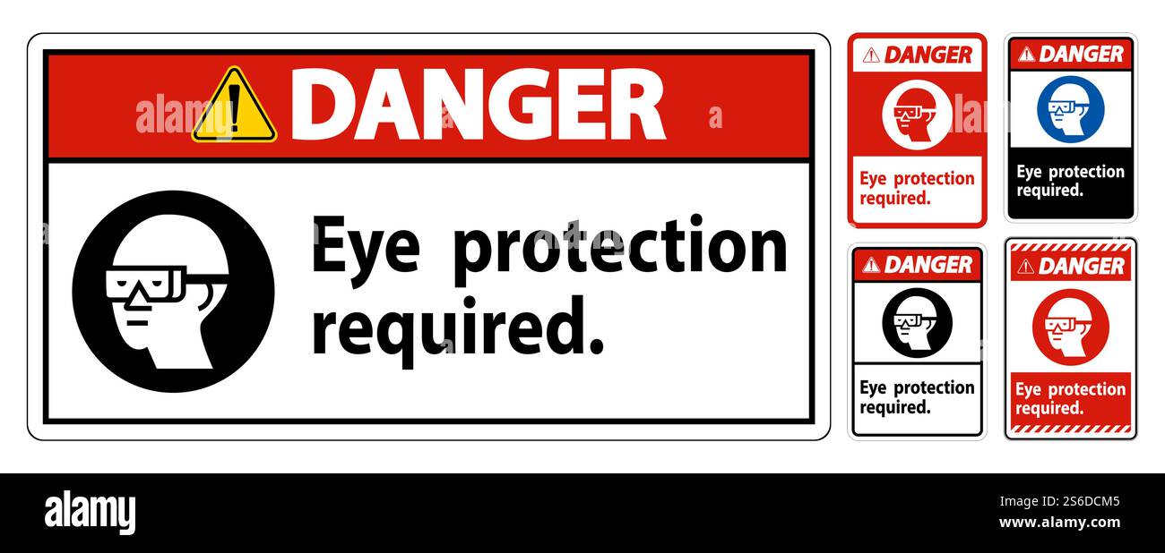 Danger Sign Eye Protection Required Symbol Isolate on White Background ...