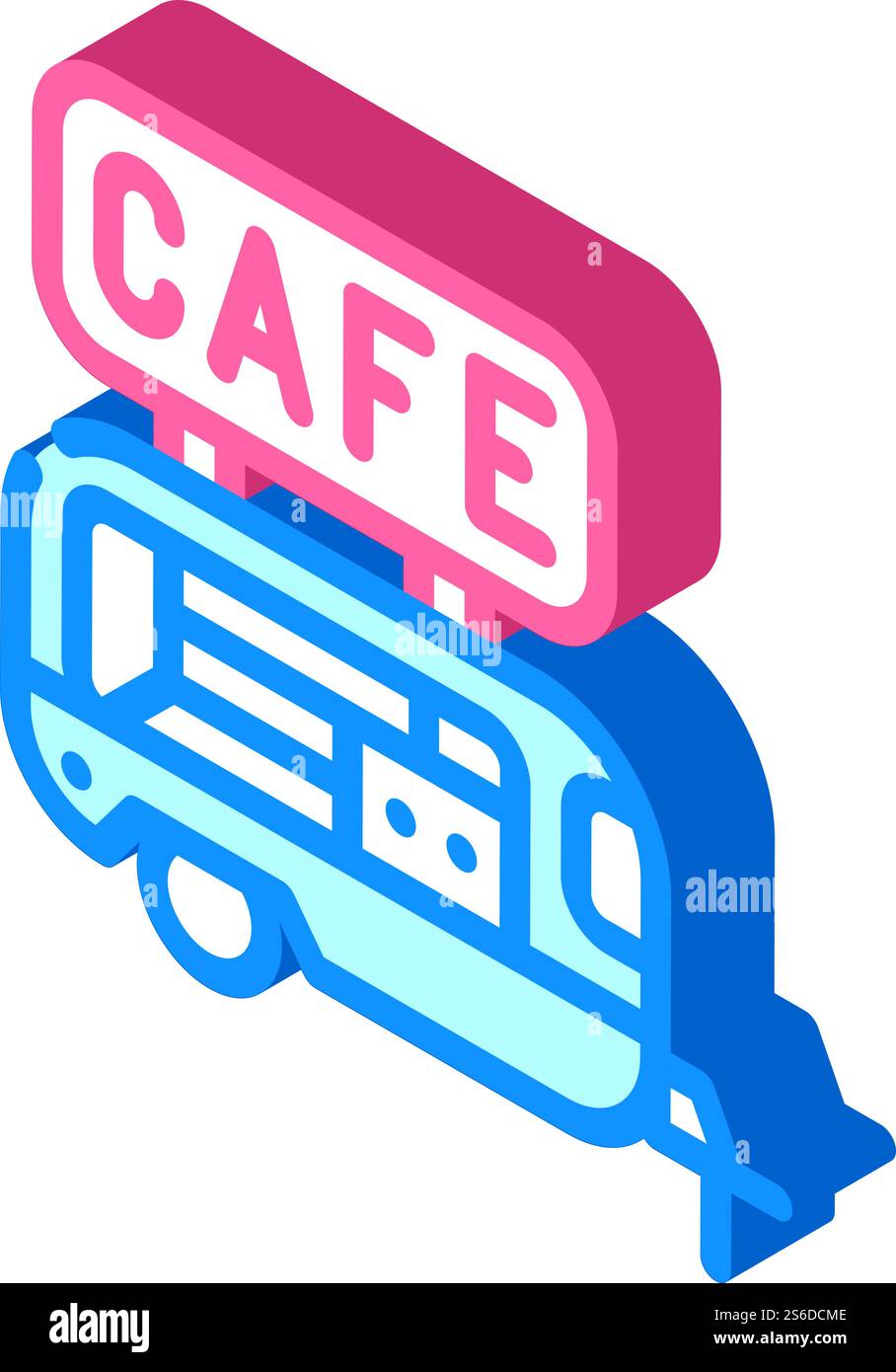 cafe trailer isometric icon vector. cafe trailer sign. isolated symbol ...