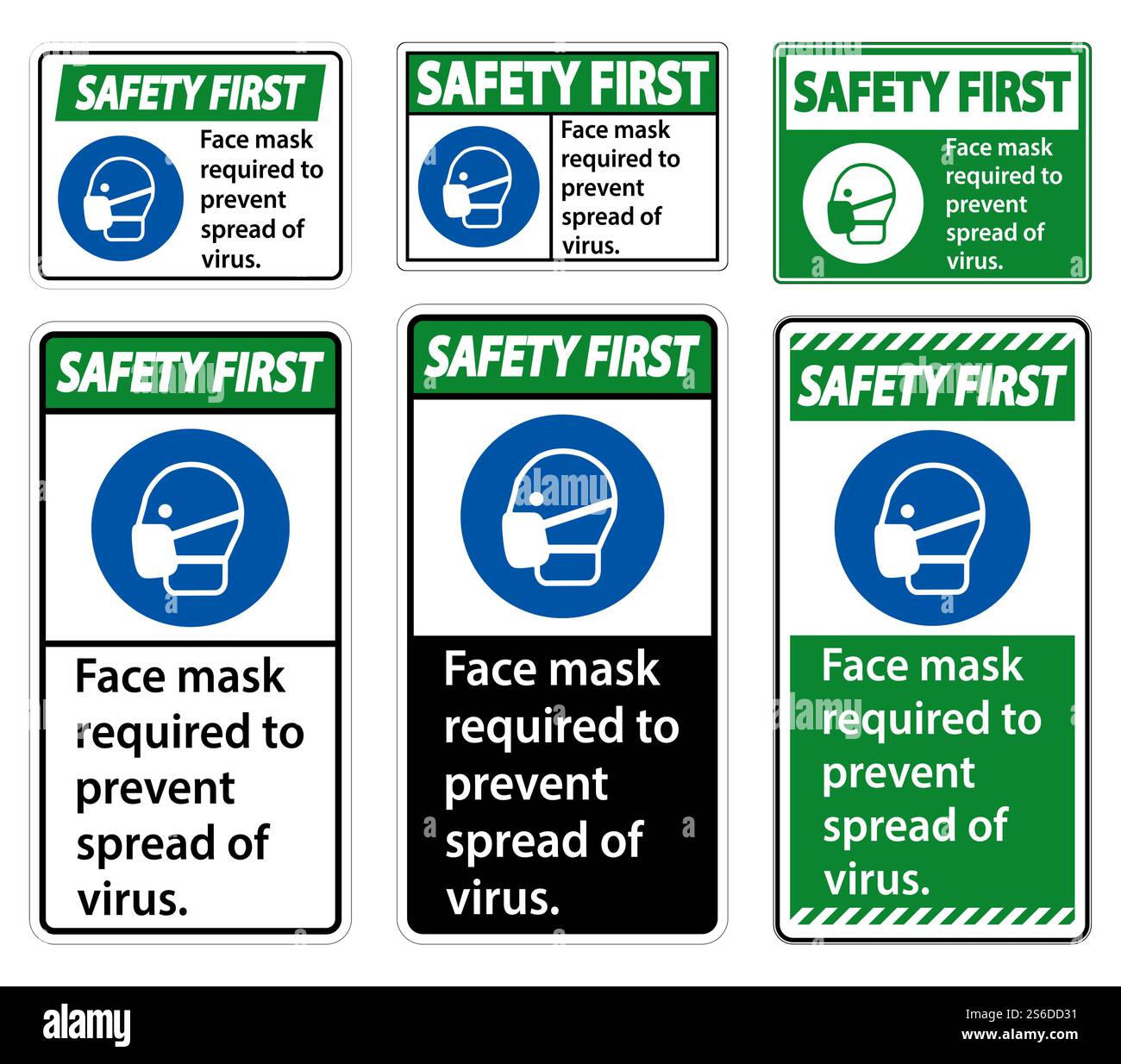Safety First Face mask required to prevent spread of virus sign on ...