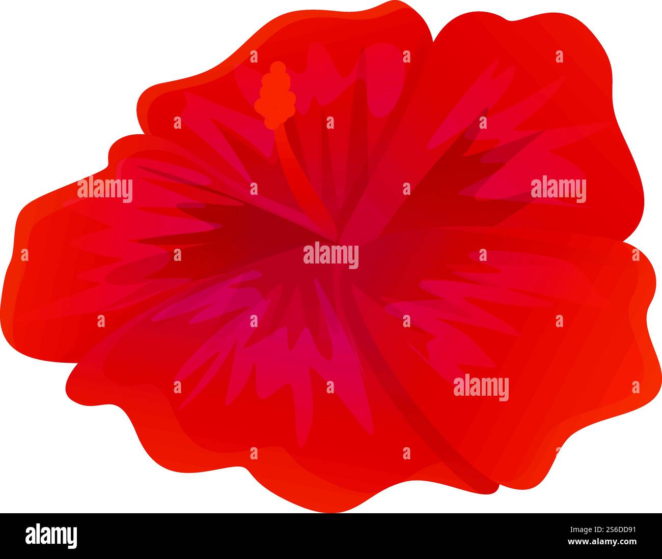 Red hibiscus flower icon. Cartoon of red hibiscus flower vector icon ...