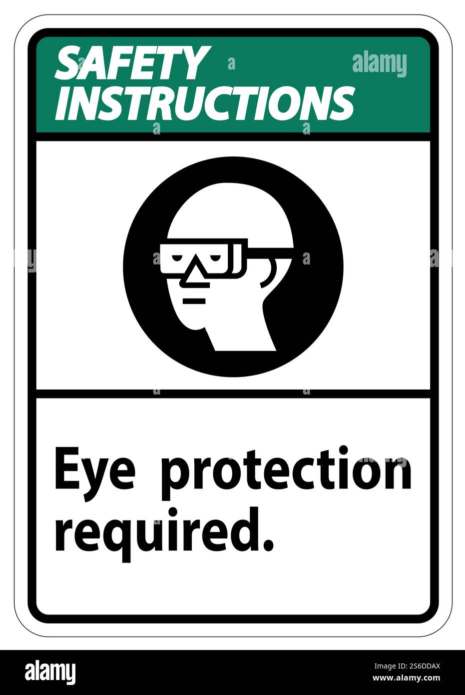 Safety Instructions Sign Eye Protection Required Symbol Isolate on ...