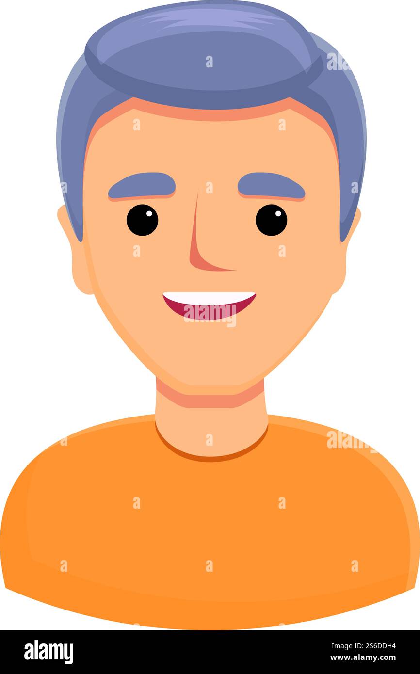 Gray haired man icon. Cartoon of gray haired man vector icon for web ...