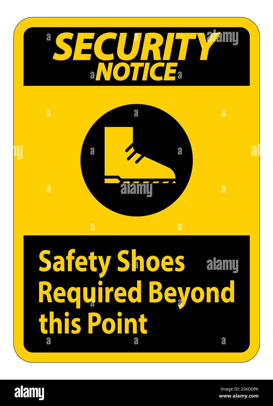 Security Notice Sign Safety Shoes Required Beyond This Point Stock ...