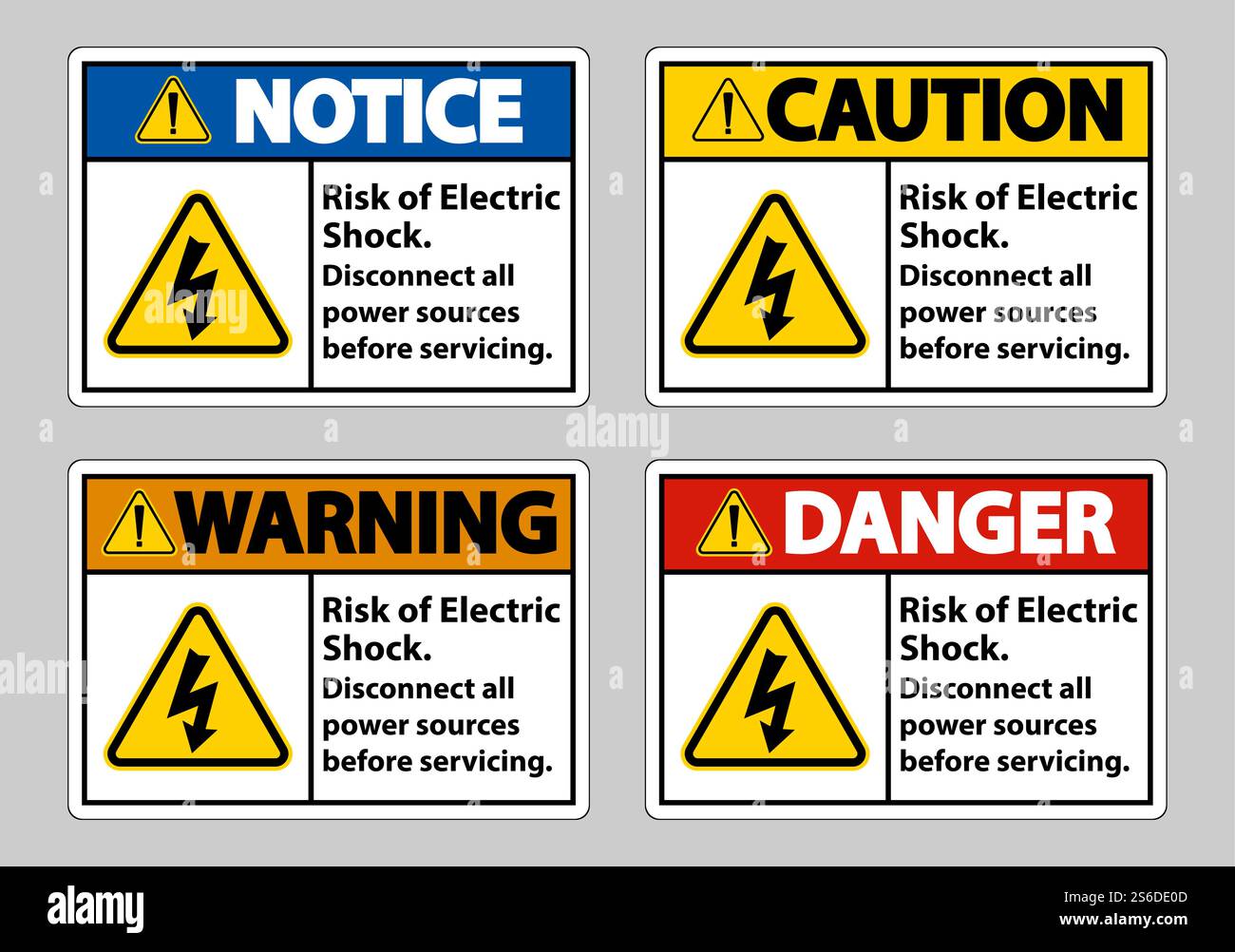Risk of electric shock Symbol Sign Isolate on White Background Stock ...