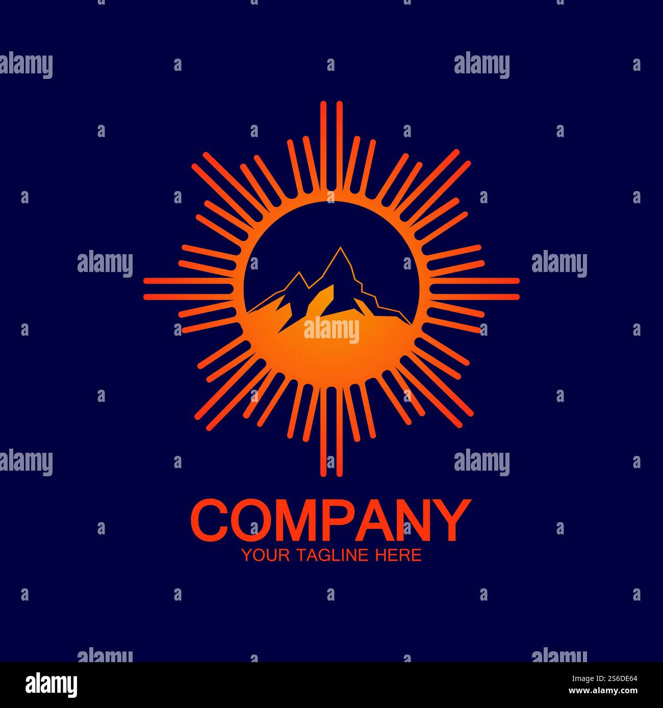 Sun Mountain Logo Icon Design ? stock illustration Stock Vector Image ...