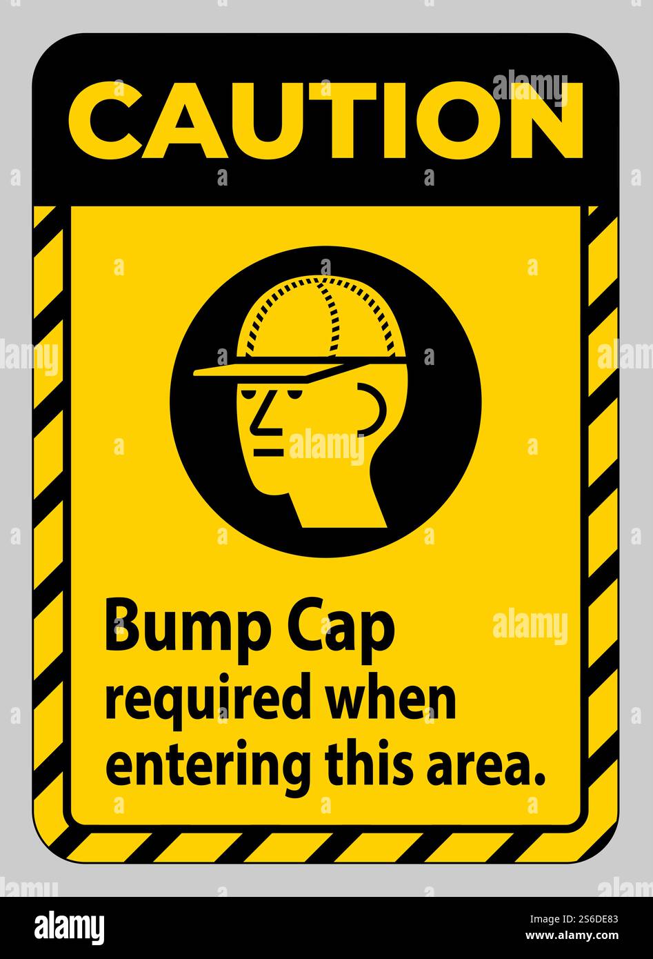 Caution Sign Bump Cap Required When Entering This Area Stock Vector ...