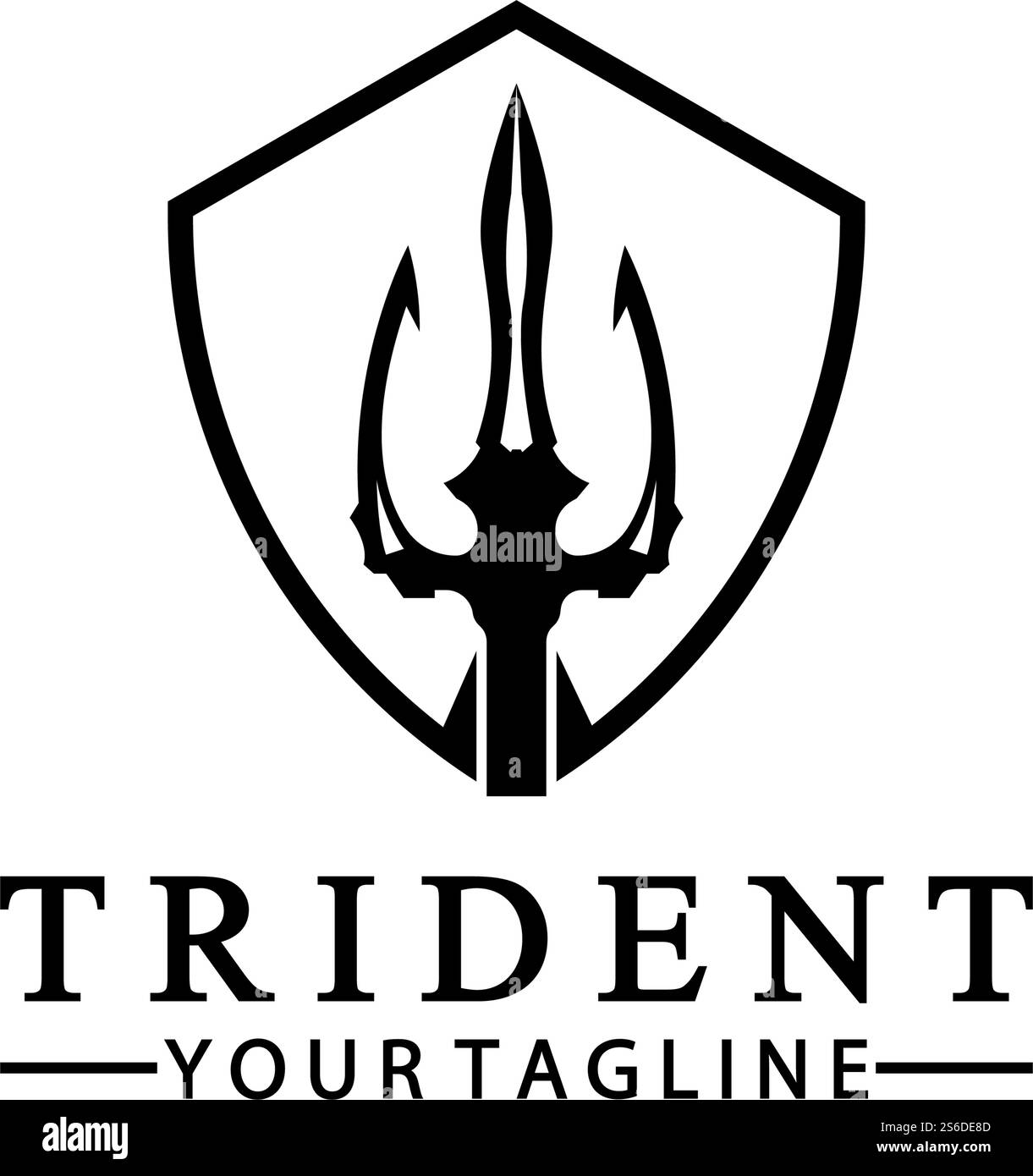 Vintage Trident Spear of Poseidon Neptune God Triton King logo design Stock Vector Image & Art ...