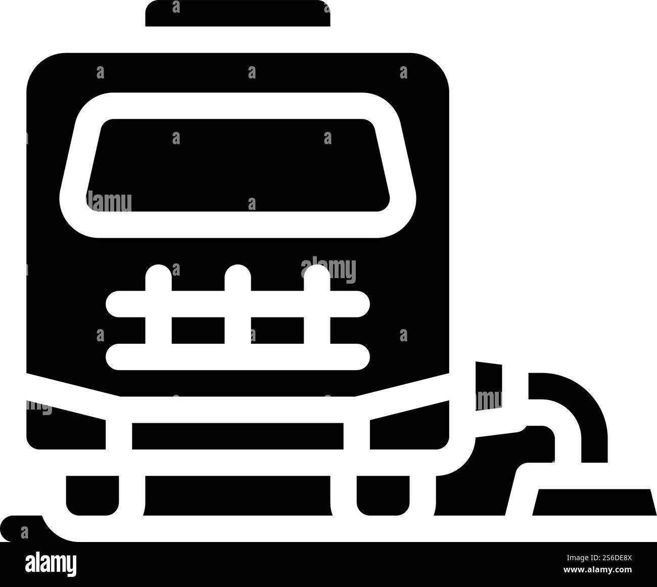 mobile home connection to cesspool glyph icon vector. mobile home ...