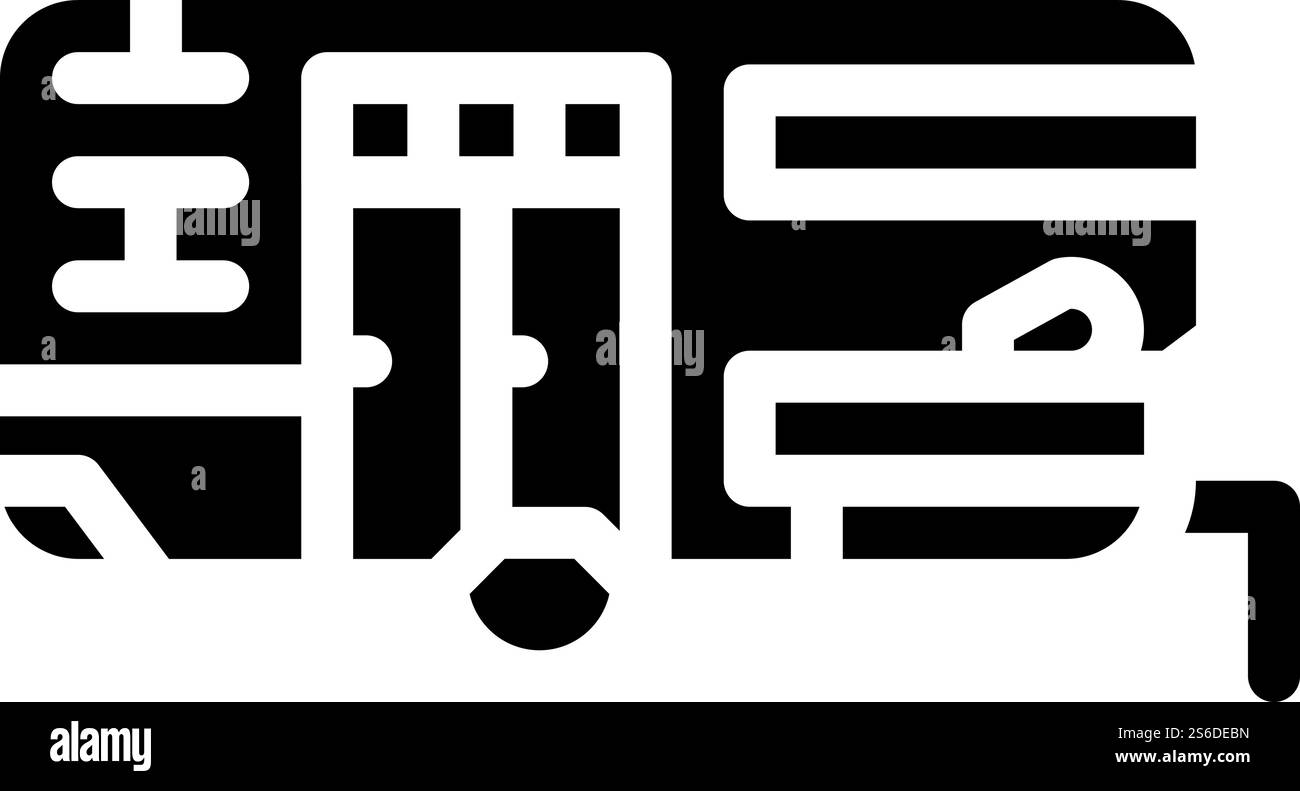 trailer mobile home construction glyph icon vector. trailer mobile home ...