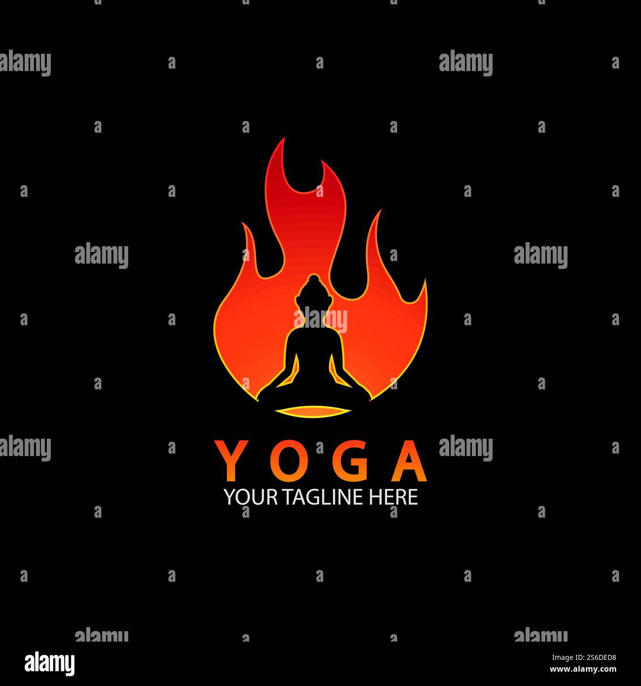 yoga fire logo icon design template Stock Vector Image & Art - Alamy