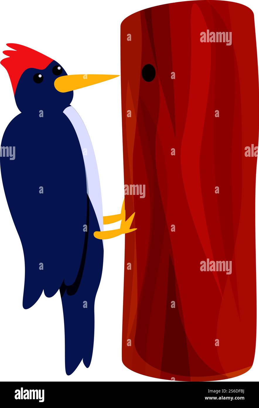 Woodpecker tree hole icon. Cartoon of woodpecker tree hole vector icon ...