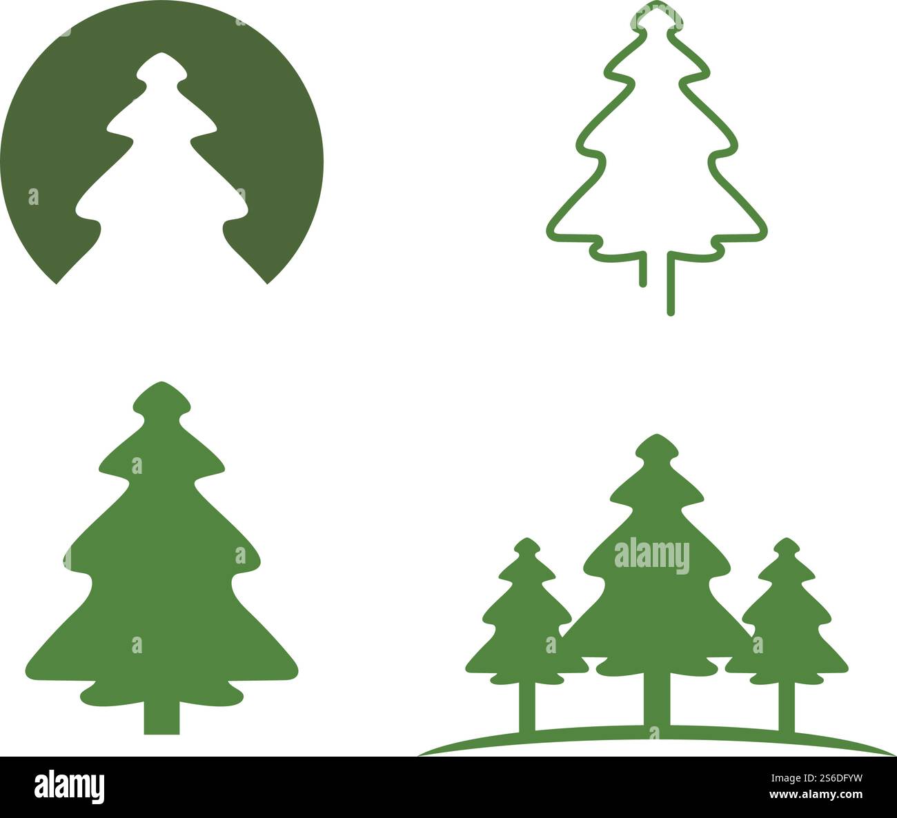 Cedar tree illustration logo design template Stock Vector Image & Art ...