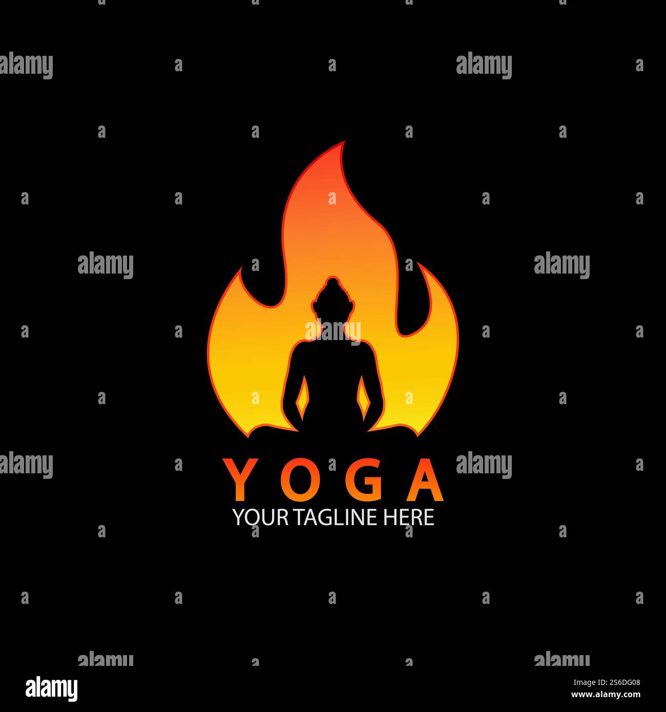 yoga fire logo icon design template Stock Vector Image & Art - Alamy
