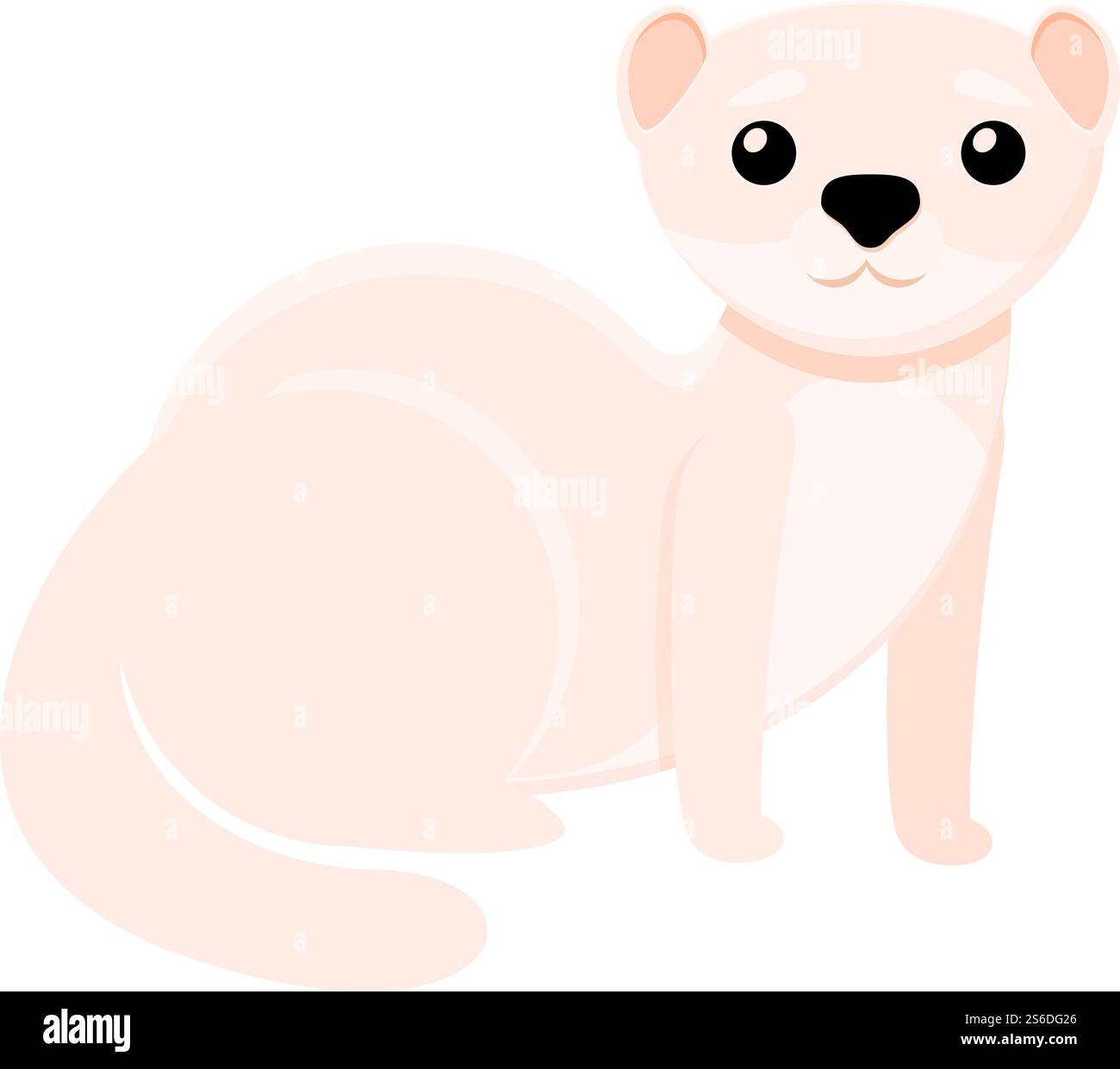 White cute mink icon. Cartoon of white cute mink vector icon for web ...