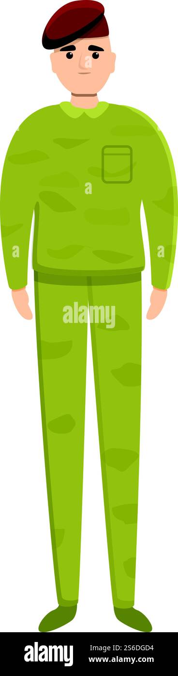 Red beret military uniform icon. Cartoon of red beret military uniform ...