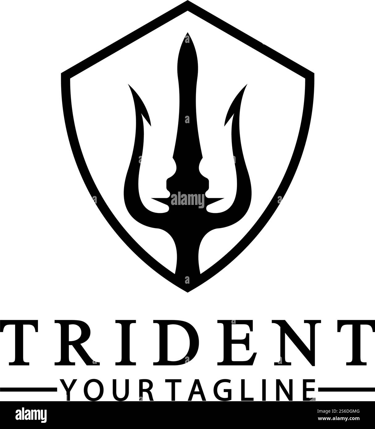 Vintage Trident Spear of Poseidon Neptune God Triton King logo design ...