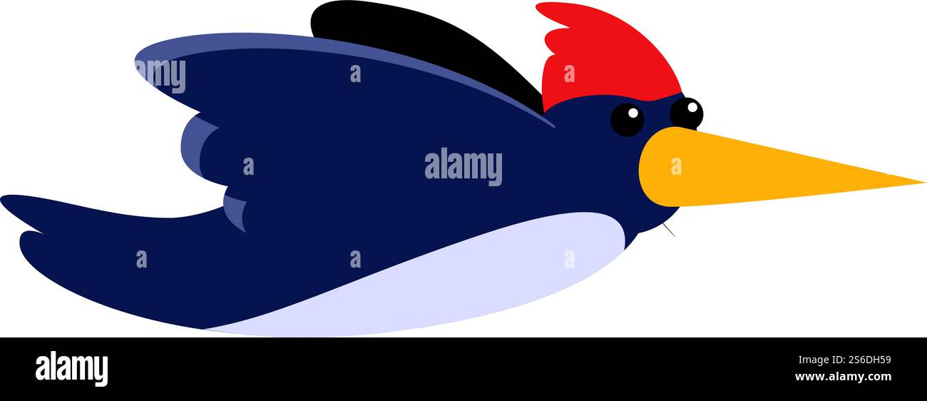 Flying woodpecker icon. Cartoon of flying woodpecker vector icon for ...