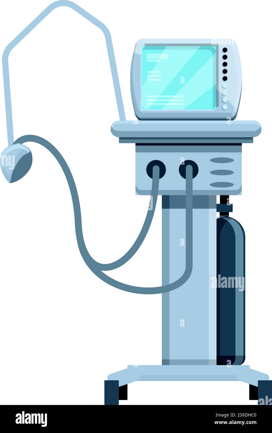 Respiratory ventilator medical machine icon. Cartoon of respiratory ...