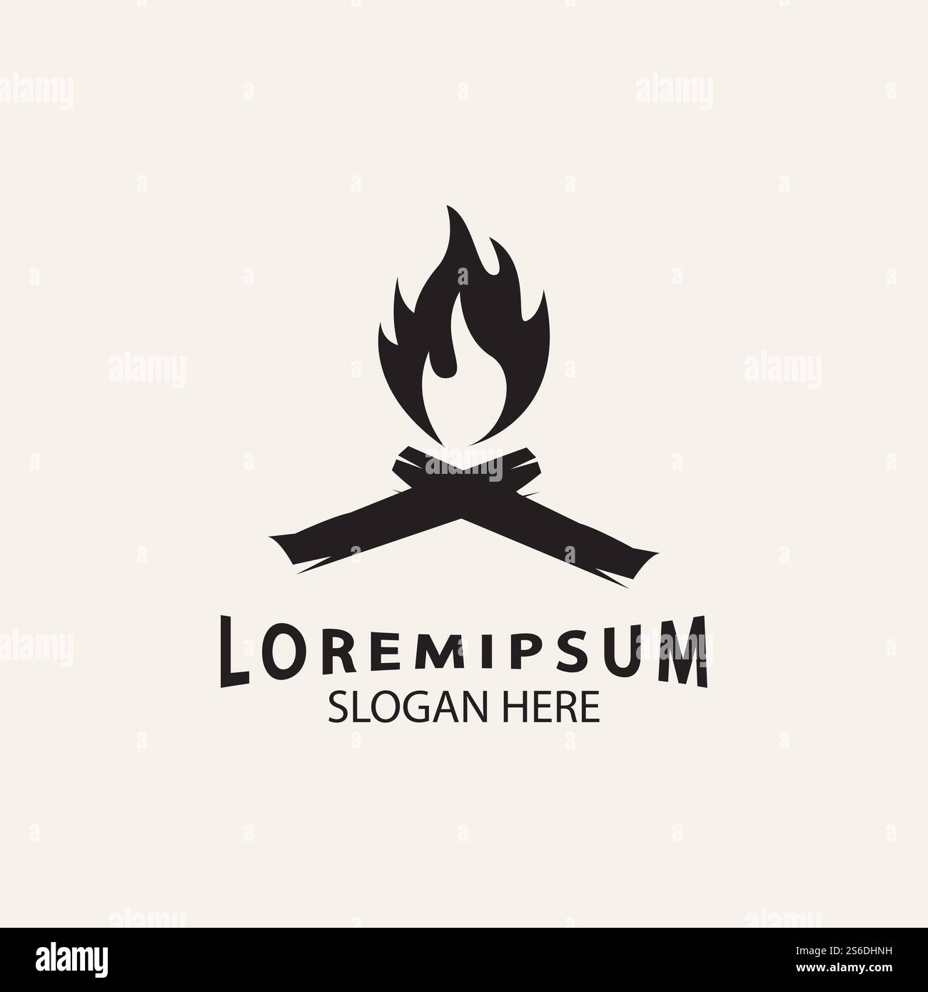 vintage Hipster bonfire Campfire logo badge label vector illustration ...