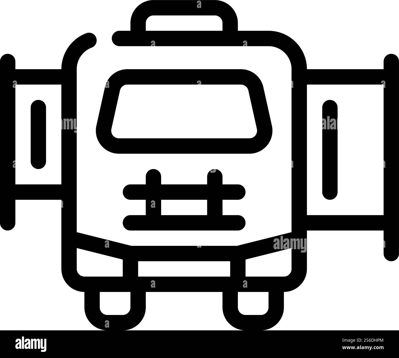 mobile house with pull-out module line icon vector. mobile house with ...