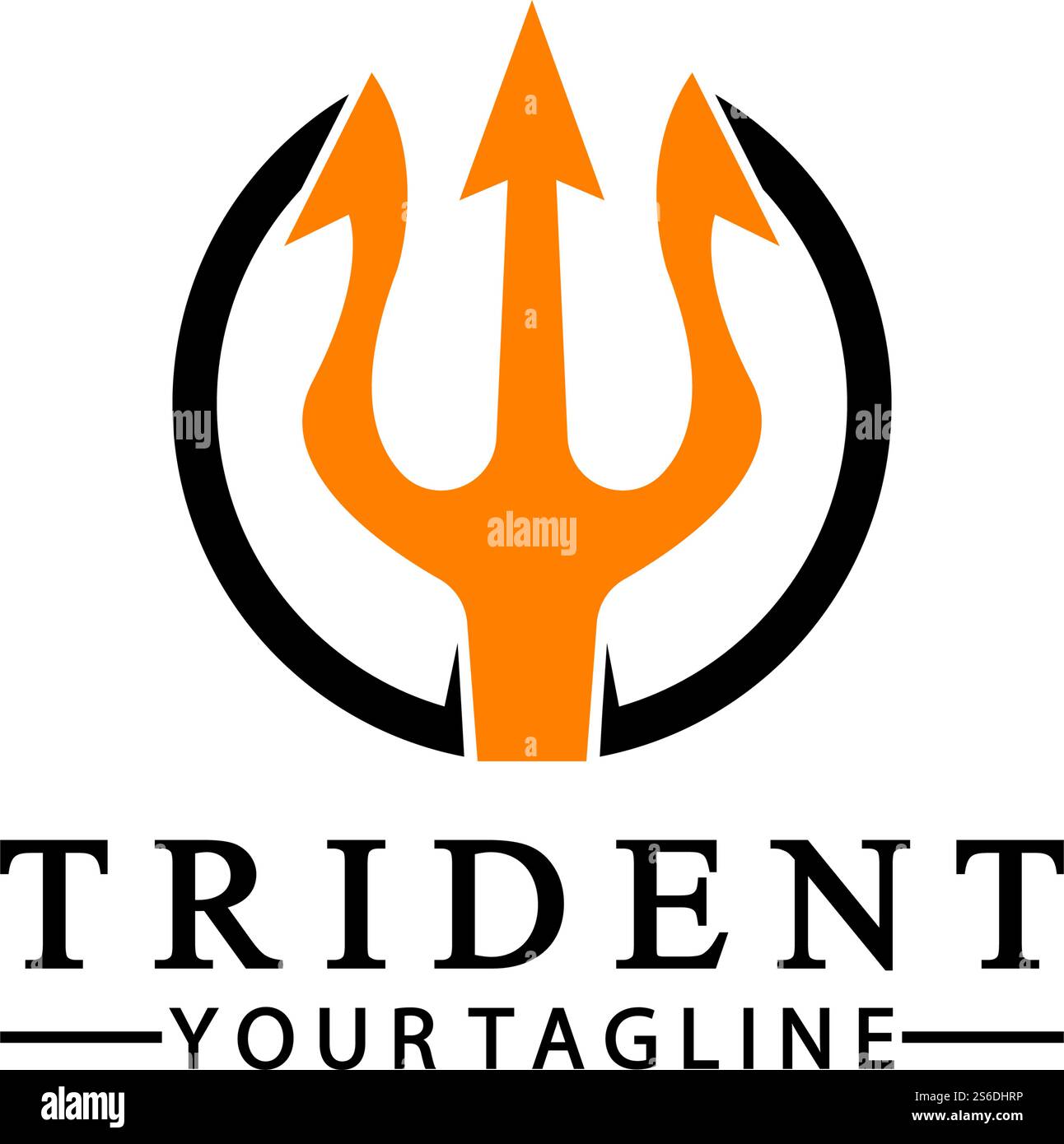 Vintage Trident Spear of Poseidon Neptune God Triton King logo design ...